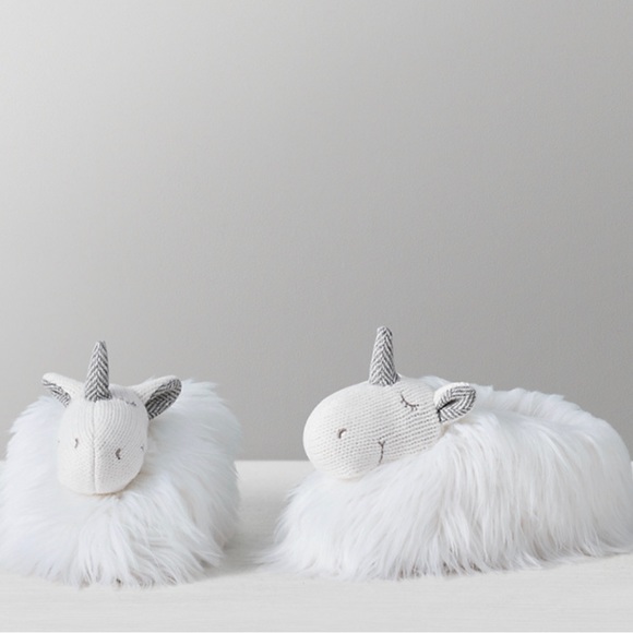 Restoration Hardware | Shoes | Rh Baby Kid Wooly Plush Unicorn Slippers ...
